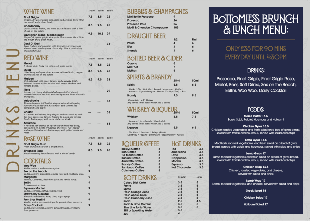 Our Menu – Daisy Bar Restaurant